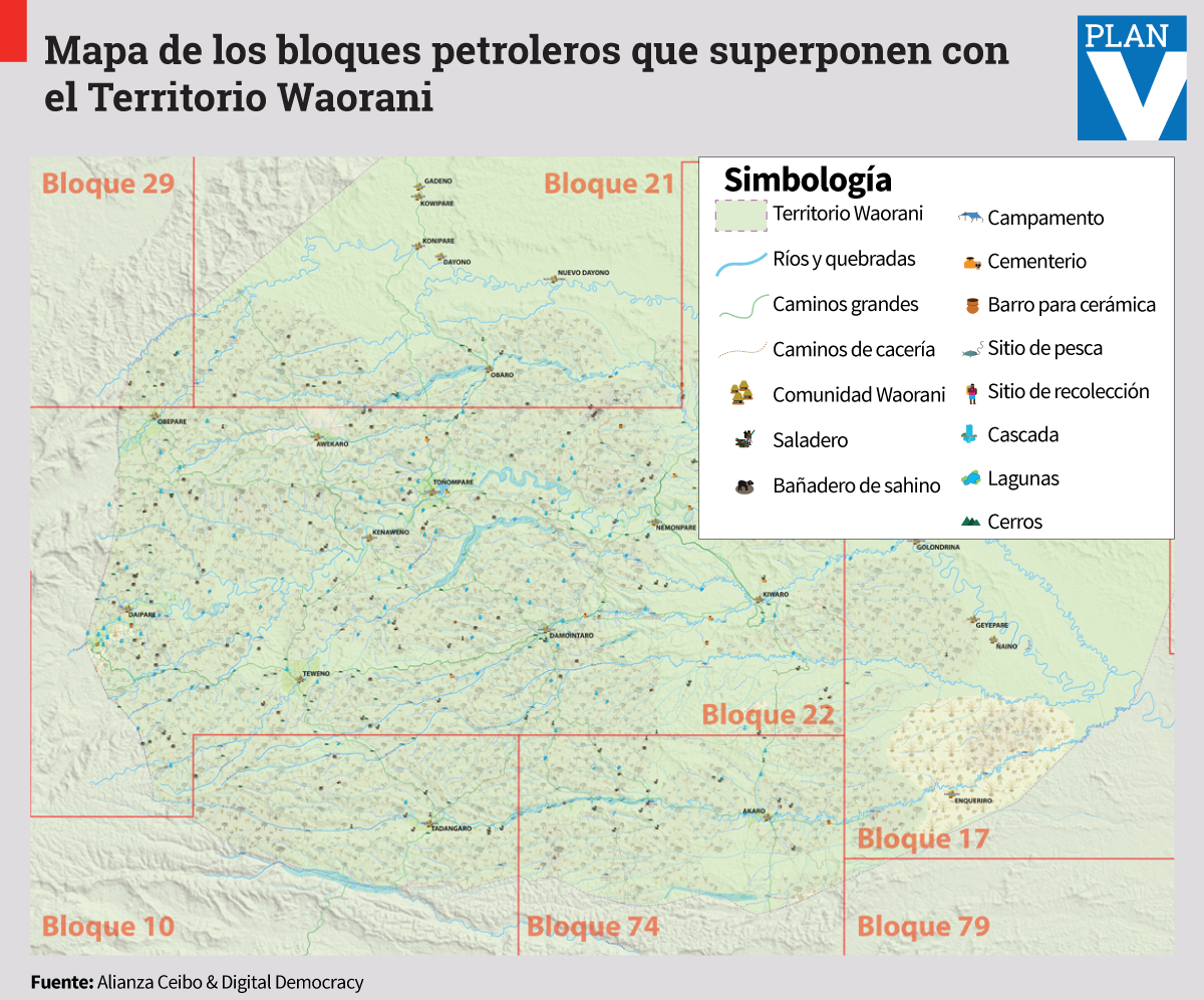 El mapa desconocido del territorio waorani - Plan V